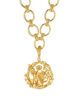 CAPUCINE DE WULF 18k Plated Meadow Wildflower Pendant