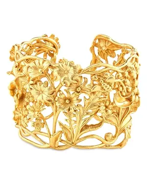 CAPUCINE DE WULF Meadow Wildflower Cuff Bracelet - Gold