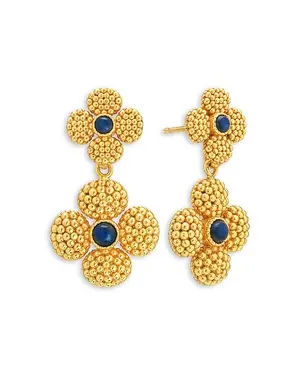 CAPUCINE DE WULF Convertible Berry Clover Earrings With Labradorite - Blue Labradorite