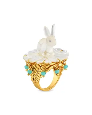 CAPUCINE DE WULF Villandry Bunny On Flower Ring - Gold