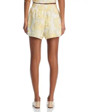 Aqua Rose Print Shorts