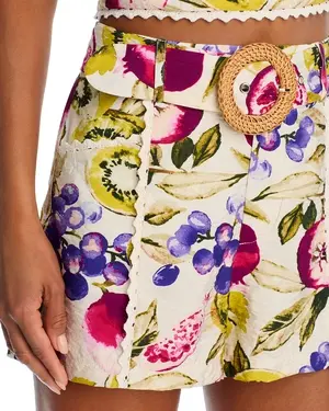Aqua Fruit Vine Printed Shorts