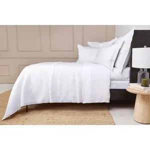 POM POM AT HOME Owen Linen/cotton Quilted Standard Sham - White