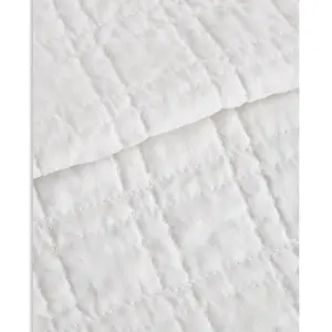 POM POM AT HOME Owen Linen/cotton Quilted Standard Sham - White