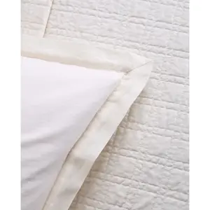 POM POM AT HOME Owen Linen/cotton Quilted Oversized Euro Sham - Cream
