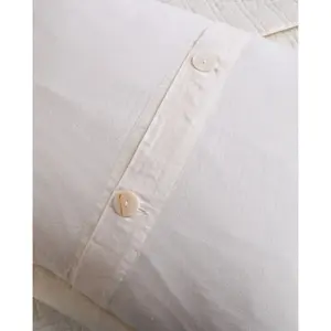POM POM AT HOME Owen Linen/cotton Quilted Oversized Euro Sham - Cream