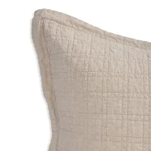 POM POM AT HOME Owen Linen/cotton Quilted Oversized Euro Sham - Flax