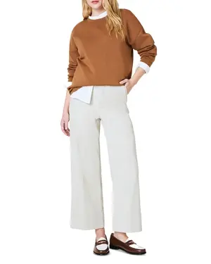 Spanx Stretch Twill Crop Wide Leg Pants 2.0 - Bone