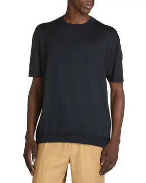 Moncler Short Sleeve Sweater Tee - Navy