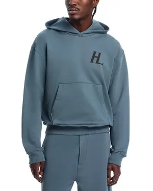 Helmut Lang Capsule Logo Pullover Hoodie - Slate Blue