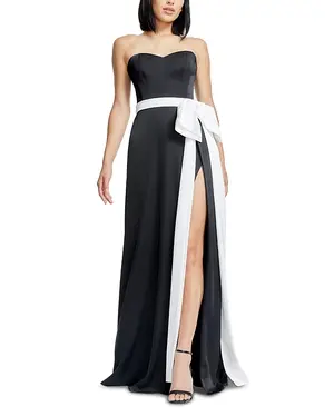 Black and White Draped Gowns