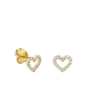SYDNEY EVAN 14k Yellow Diamond Heart Earrings - Gold