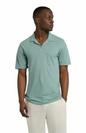 Onia Johnny Collar Pique Polo - Jade