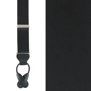 Trafalgar Big & Tall Dutton Silk Button-end Suspenders - Black