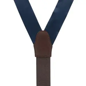 Trafalgar Big & Tall Dutton Silk Button-end Suspenders - Navy
