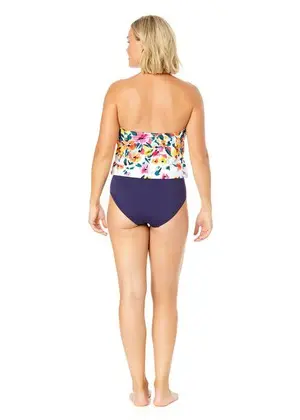 ANNE COLE Strapless Blouson One Piece Swimsuit