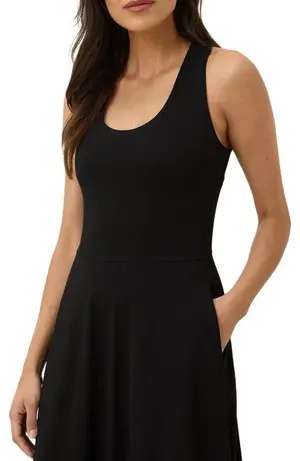 PACT Organic Cotton Fit & Flare Maxi Dress - Black