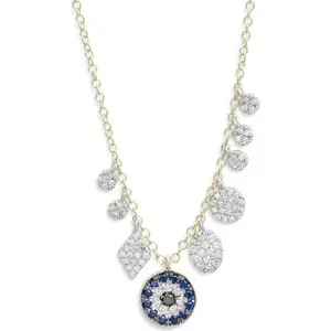 Meira T Evil Eye Diamond & Sapphire Necklace