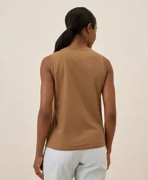 PACT Organic Cotton Softspun V-neck Tank - Brown Sugar