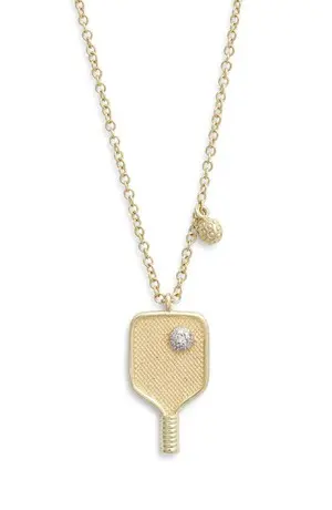 Meira T 14k Diamond Pickleball Pendant Necklace - Gold