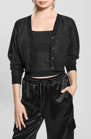 Guess Khloe Rhinestone Cardigan Sweater