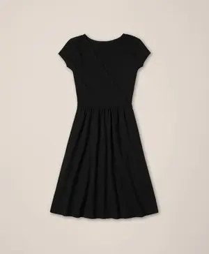 PACT Organic Cotton Fit & Flare Crossover Dress - Black
