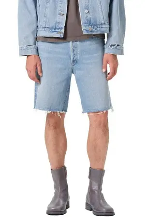 AGOLDE Anson Raw Hem Denim Shorts - Force