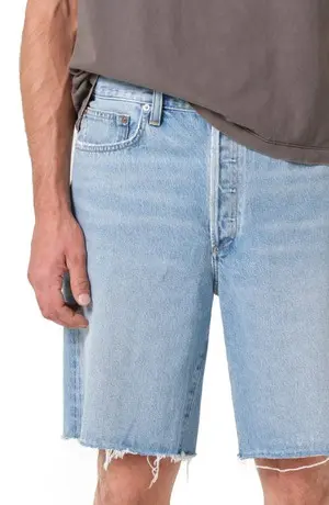 AGOLDE Anson Raw Hem Denim Shorts - Force