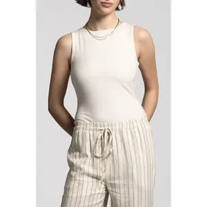 WEEKEND LOS ANGELES Britton Ribbed Tank - Blanc