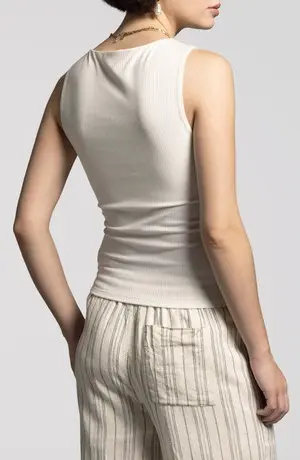 WEEKEND LOS ANGELES Britton Ribbed Tank - Blanc