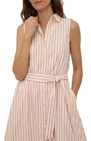 PACT Organic Cotton Lightweight Sleeveless Shirt Dress - Zuma Stripe