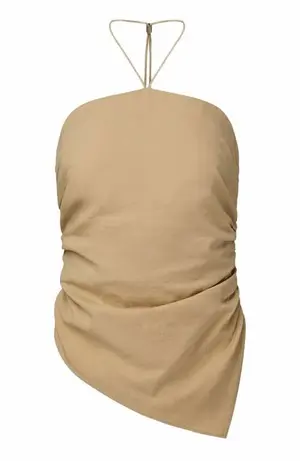 Onia Air Linen Asymmetrical Halter Top