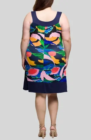24SEVEN COMFORT APPAREL Printed Sleeveless Sheath Dress