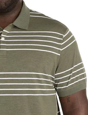 HARBOR BAY BY DXL Big & Tall Striped Polo Shirt