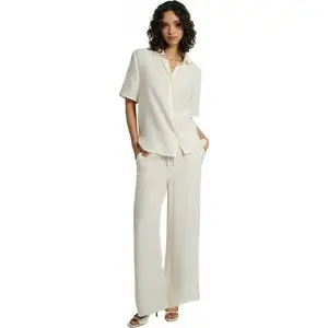 Onia Crinkle Oversized Short Sleeve Shirt - Egret