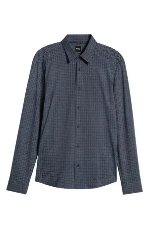 BOSS Roan Kent Geo Print Button-up Shirt
