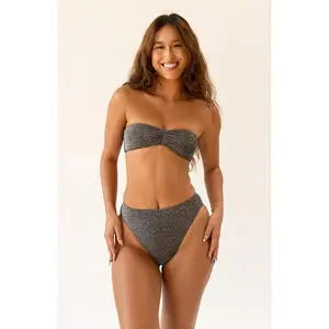 DIPPIN DAISY'S Hudson Bandeau Bikini Top - Sparkle Black