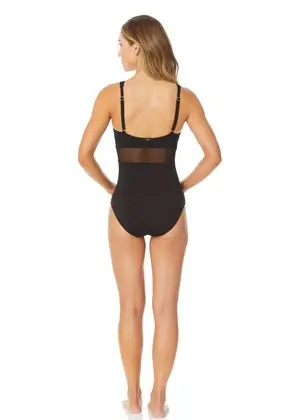 ANNE COLE Mesh Insert One Piece Swimsuit