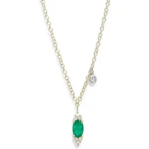 Meira T Emerald & Diamond Marquise Necklace - Yellow