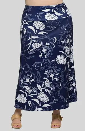24SEVEN COMFORT APPAREL Pull-on Maxi Skirt
