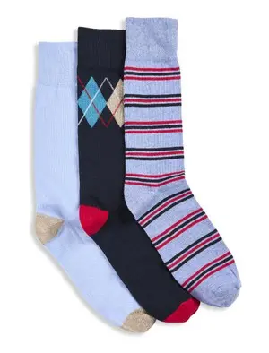 SYNRGY BY DXL Big & Tall Classic 3-pack Socks - Multi