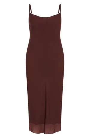 City Chic Kyra Crinkle Sateen Slipdress