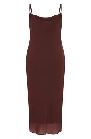 City Chic Kyra Crinkle Sateen Slipdress