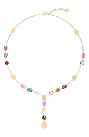 Marco Bicego Lunaria Tourmaline & Pavé Diamond Y-necklace In 18k