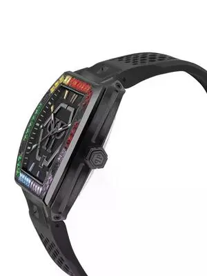 Philipp Plein Hexagon Phantom Stainless Steel Watch With Embellished Bezel