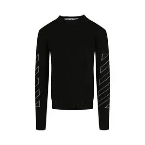Off-White Diag Outline Knit Crewneck - Black