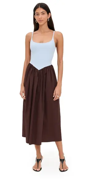 LE BOP Alix Mixed Fabric Tank Dress