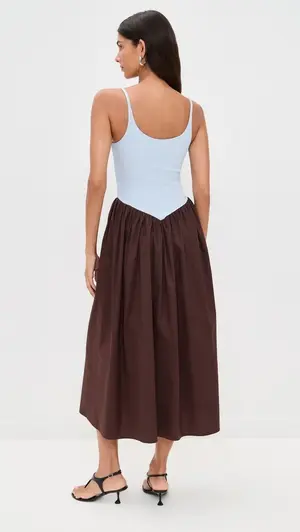 LE BOP Alix Mixed Fabric Tank Dress