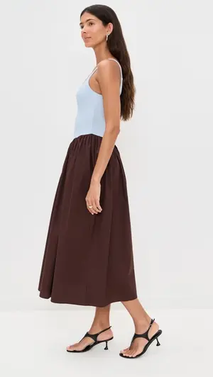 LE BOP Alix Mixed Fabric Tank Dress