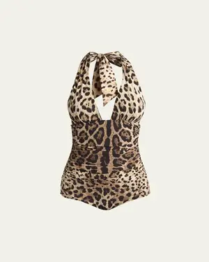 Dolce & Gabbana Leopard-print One-piece Swimsuit - Leo New